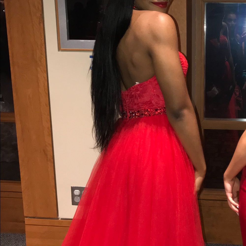 Red Racheal Allen Prom Dress - Gem